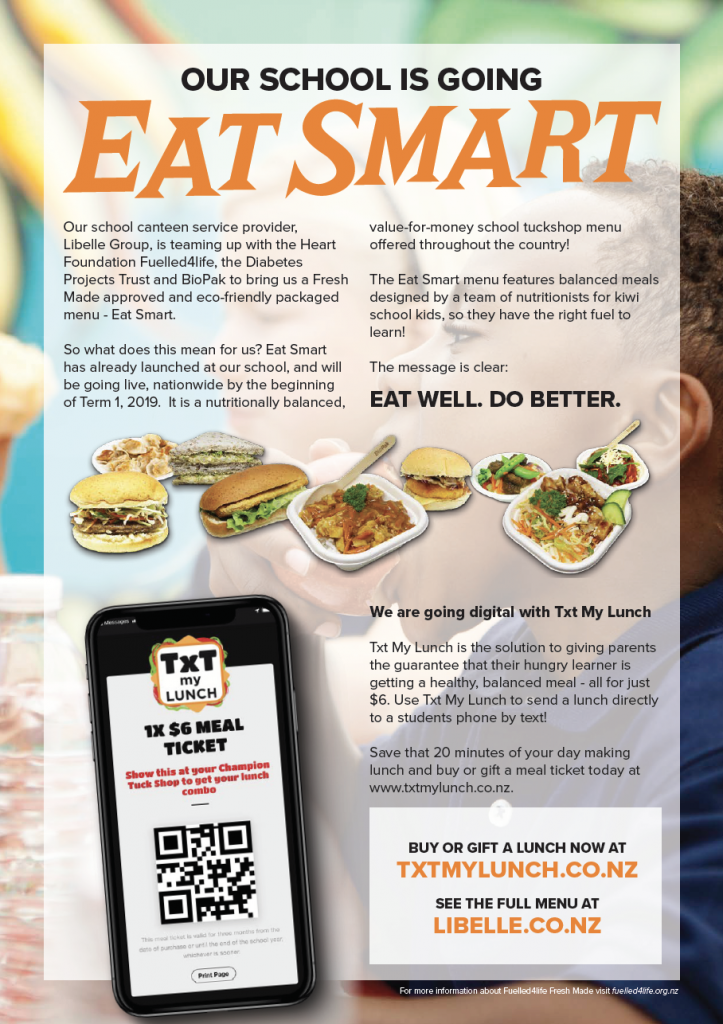 Tuck Shop Menu - Mount Albert Grammar School