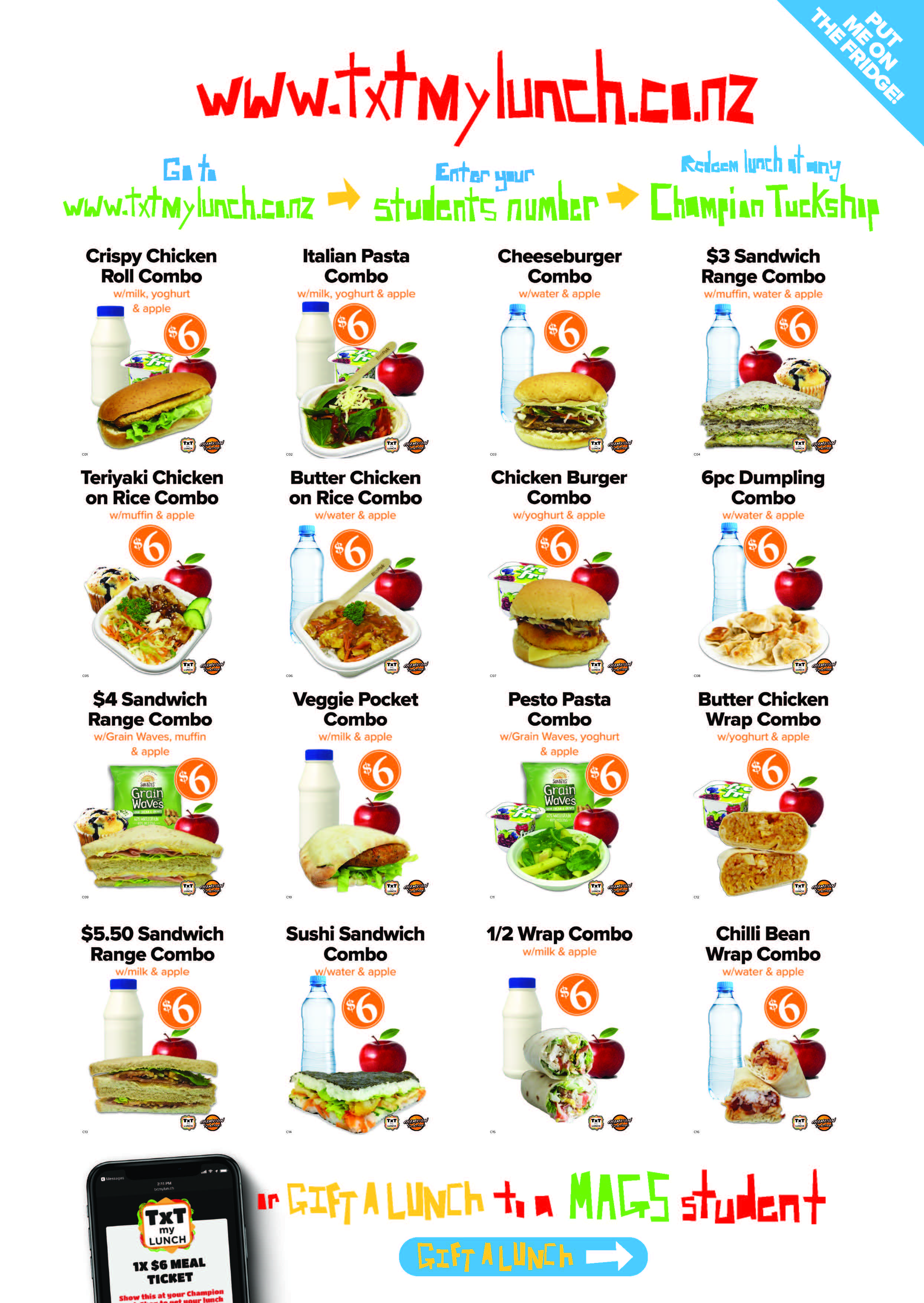 Tuck Shop Menu - Mount Albert Grammar School
